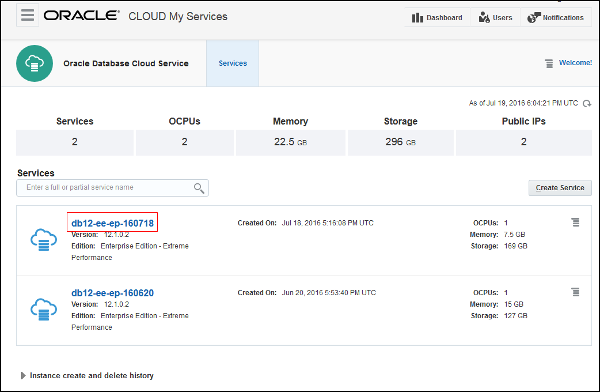 Backing Up and Restoring a Database Cloud Service (DBaas) Instance