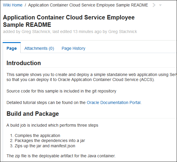 Creating a Project from a Template and Deploying It to Oracle Application Container Cloud Service