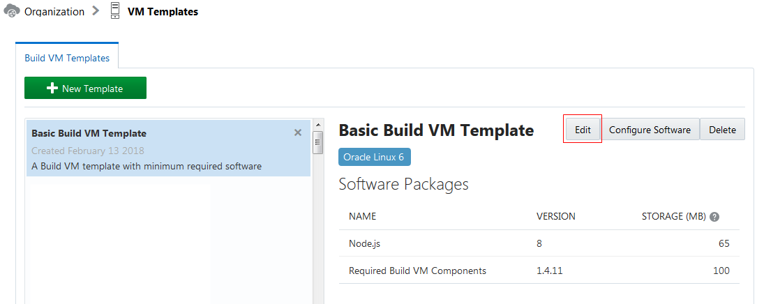 Creating a Build VM Template in Oracle Developer Cloud Service
