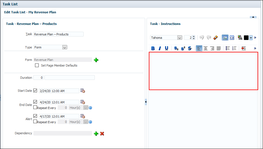 Designing Forms and Managing Task Lists in Planning