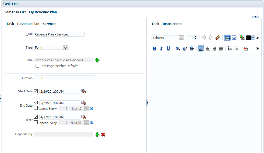Designing Forms and Managing Task Lists in Planning