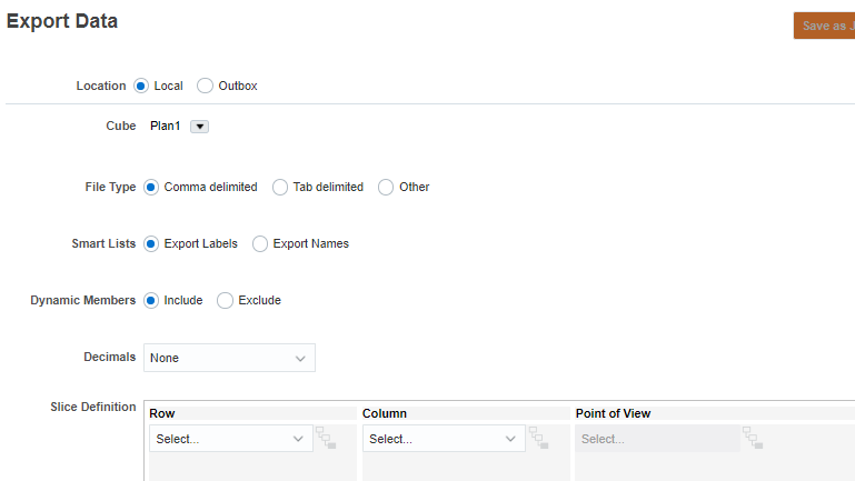Loading Data in Planning