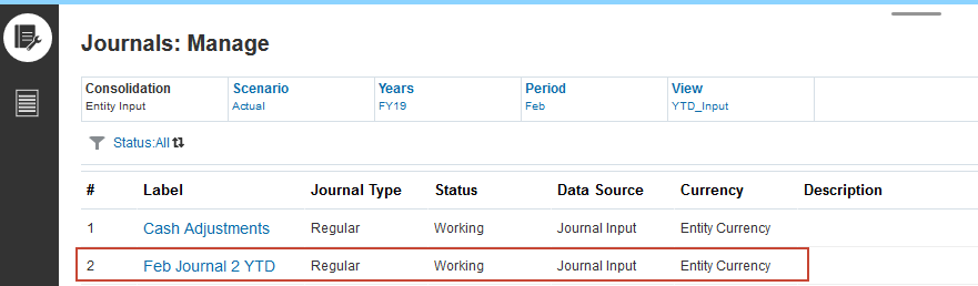 Creating Year-To-Date Journals
