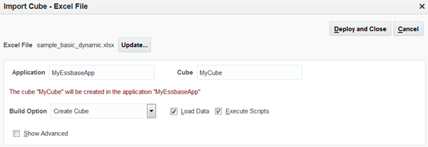 Creating an Oracle Analytics Cloud Essbase Application and Cube