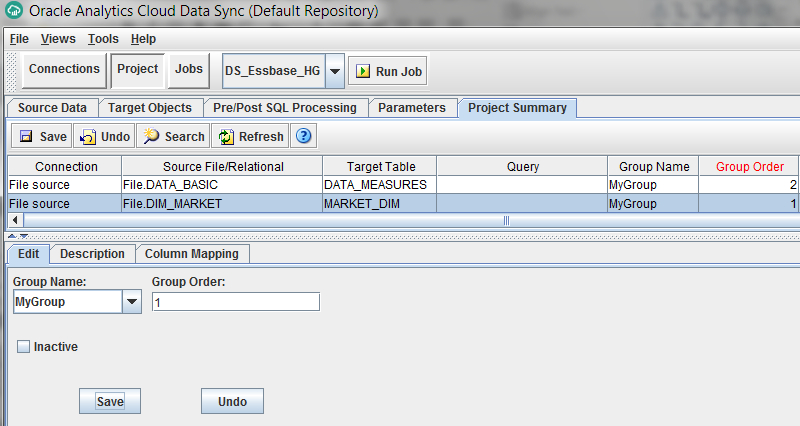 Loading Data to an Essbase Target Using Data Sync