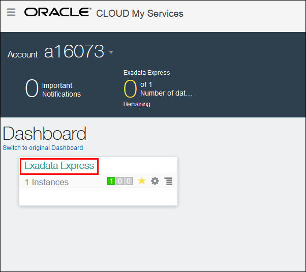 Signing Up for an Oracle Database Exadata Express Cloud Service