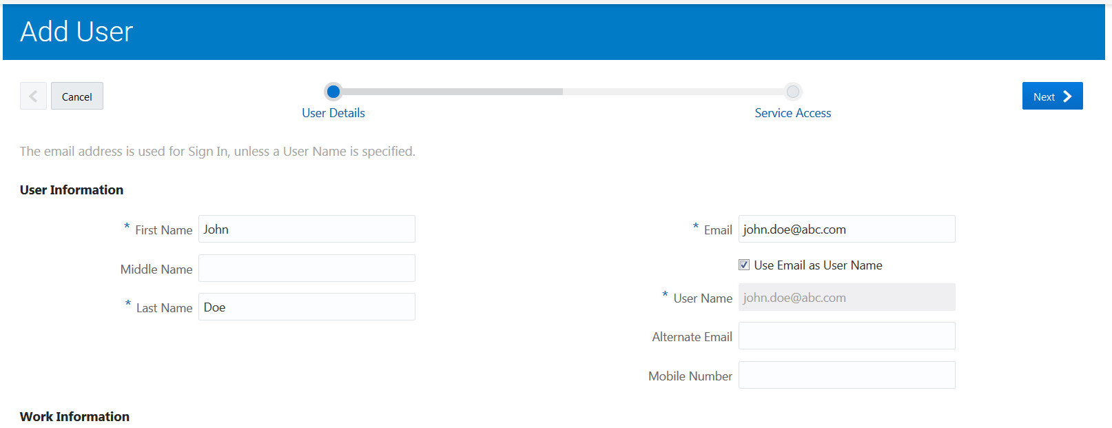 Creating a Cloud Account Administrator in My Services