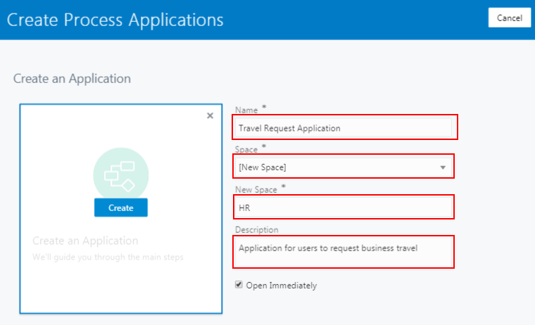 Create Your First Process Application from Scratch in Oracle Integration