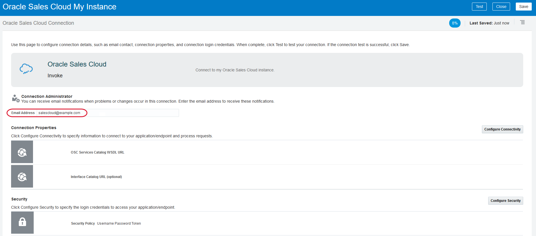 Creating Connections in Oracle Integration Cloud