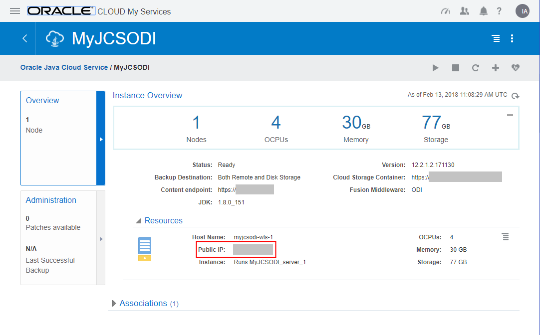 Provisioning Oracle Data Integrator Cloud Service