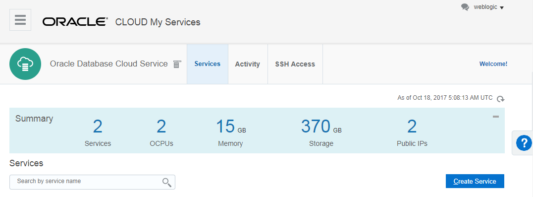 Provisioning Oracle WebCenter Portal Cloud Service (Compact Topology)