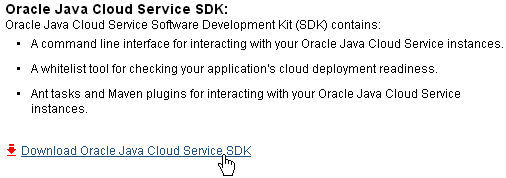 Deploying an Application to a Java Cloud Service
