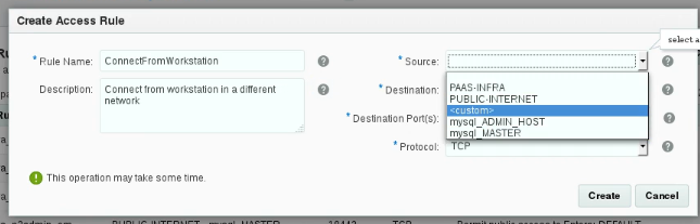 Connecting to MySQL Cloud Service