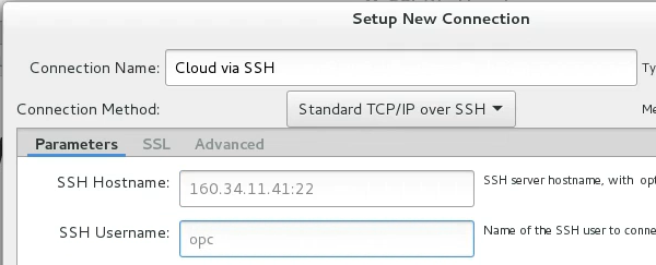Connecting to MySQL Cloud Service