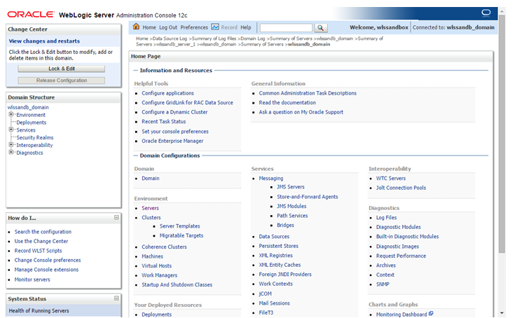 Restarting WebLogic Servers in an Oracle Java Cloud Service Instance