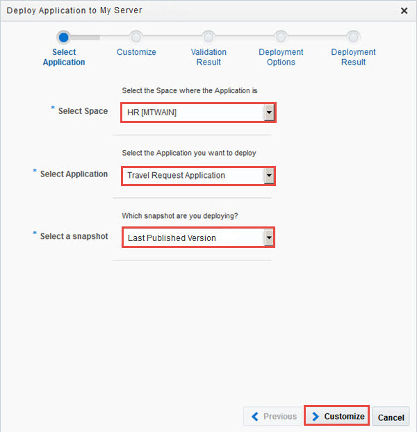 Oracle Process Cloud Service Composer Creating An Application