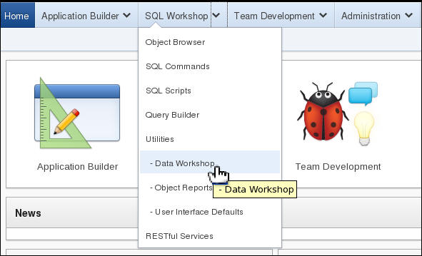 Manipulating Database Objects Using Oracle Application Express 4.2