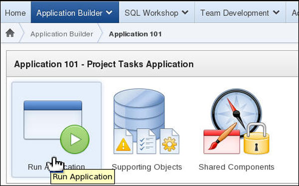 Creating and Running a Database Application Using Oracle Application ...