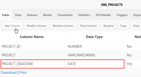 Manipulating Database Objects Using Oracle Application Express 5.0