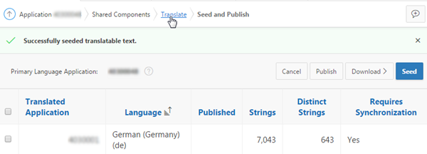 Translating an Application in Oracle Application Express 5.0
