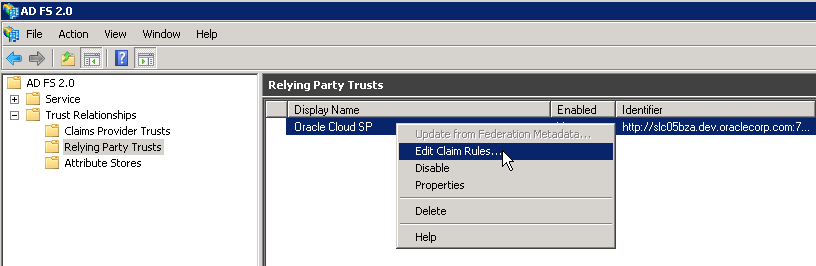 Configuring Active Directory Federation Server 2.0 as an IdP for Oracle ...