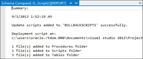 Using the Schema Comparison Tool in Visual Studio 2012