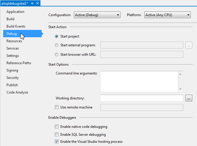 Debugging Oracle PL/SQL from Visual Studio