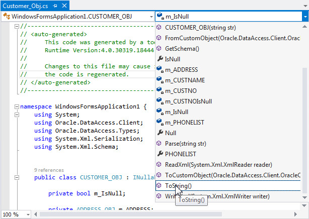 Using Oracle User-Defined Types with .NET and Visual Studio
