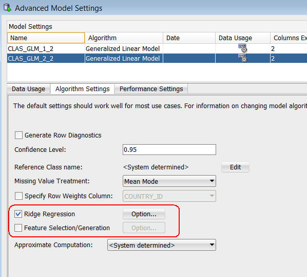 Using Feature Selection and Generation with GLM