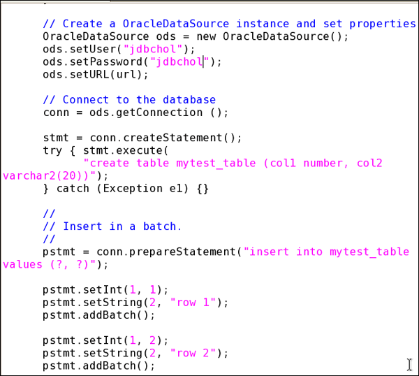 Develop and Diagnose JDBC Programs and Java Classes in the Database