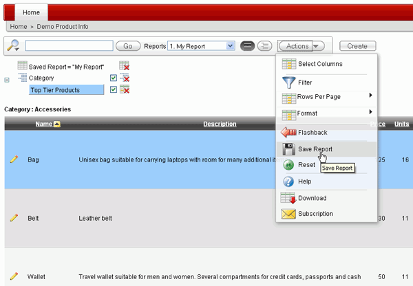 Building and Customizing an Interactive Report