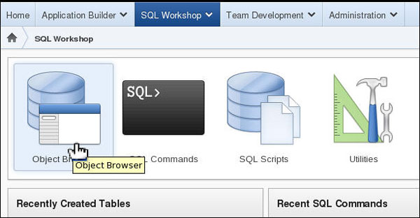 Manipulating Database Objects Using Oracle Application Express 4.2