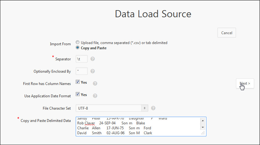 Creating a Data Load Wizard for Your Application with Oracle Application Express 5.0