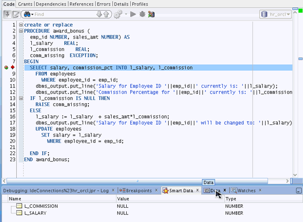 Testing and Debugging Procedures using SQL Developer
