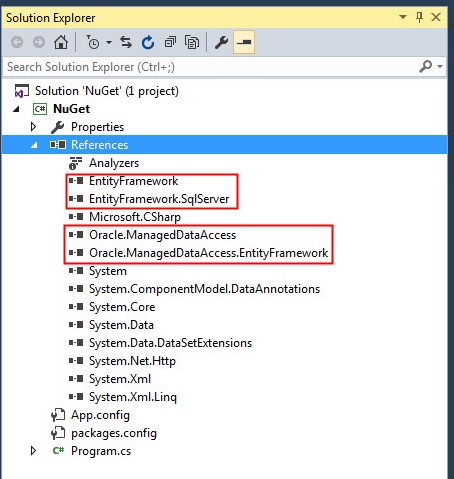 Using NuGet to Install and Configure Oracle Data Provider for .NET