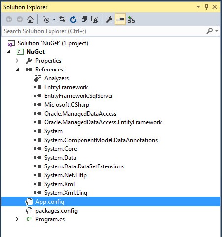 Using NuGet to Install and Configure Oracle Data Provider for .NET