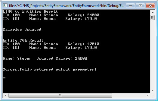 Retrieving Output Parameters from Stored Procedures