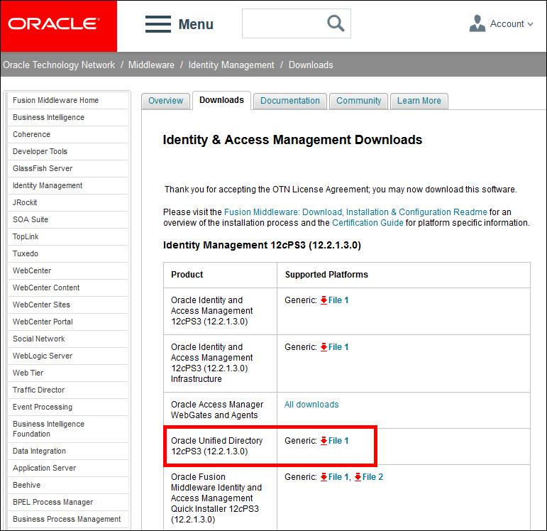 Installing the Oracle Unified Directory Software