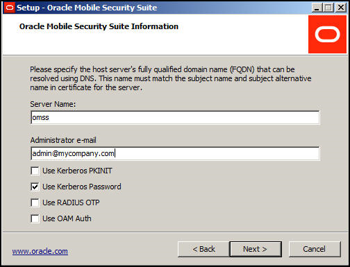 Installing and configuring Oracle Mobile Security Suite(OMSS) on Windows using Kerberos with ...