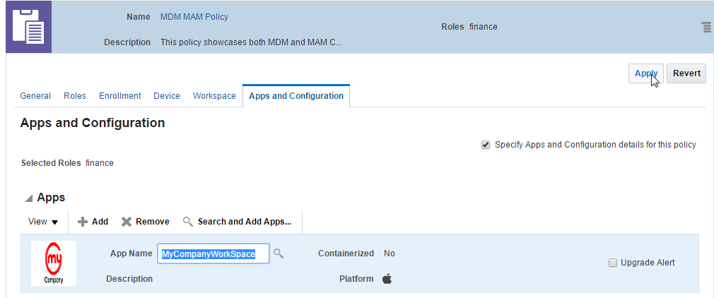 Customize Secure Workspace Container for iOS Device