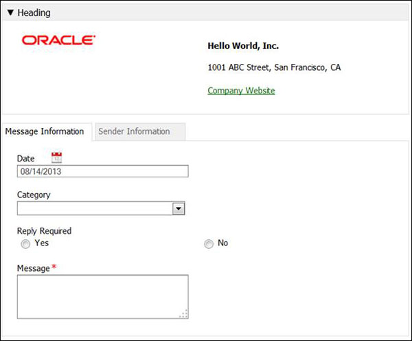 Creating a Web Form Using Oracle Business Process Composer;