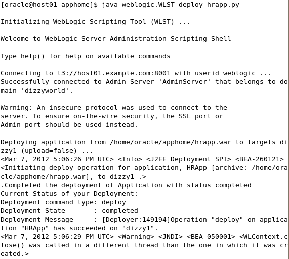 Oracle WebLogic Server 12c: Creating and Using a Deployment Plan