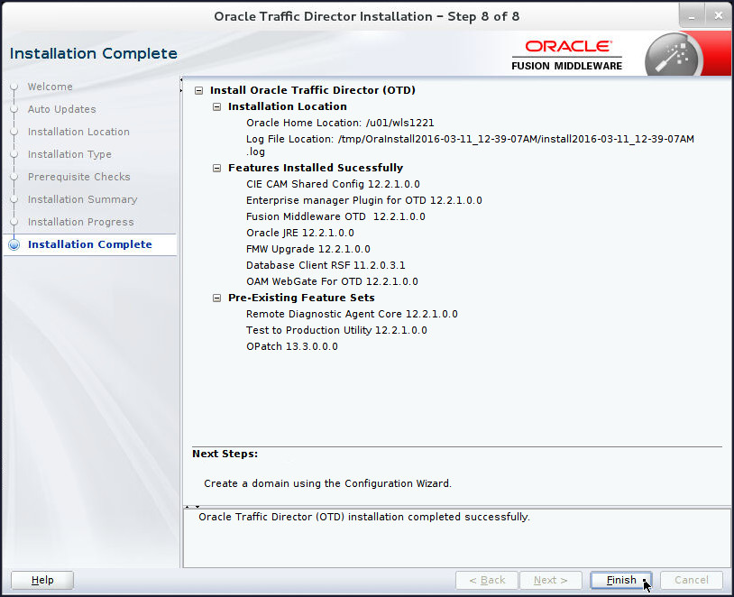 Traffic Director 12c (12.2.1): Installing Oracle Traffic Director