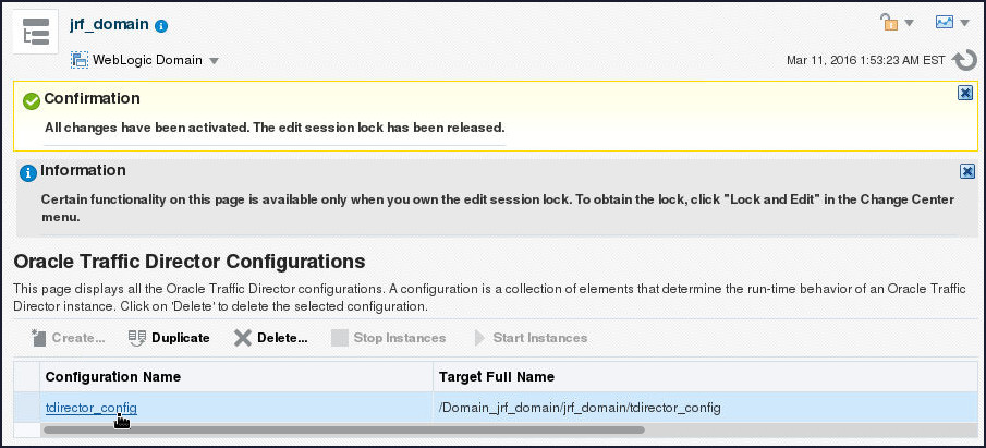 WebLogic Server 12c(12.2.1): Configuring Oracle Traffic Director as a Cluster Proxy