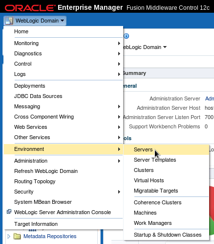 Using Fusion Middleware Control to Manage WebLogic Server