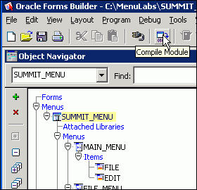 Creating Oracle Forms Menus