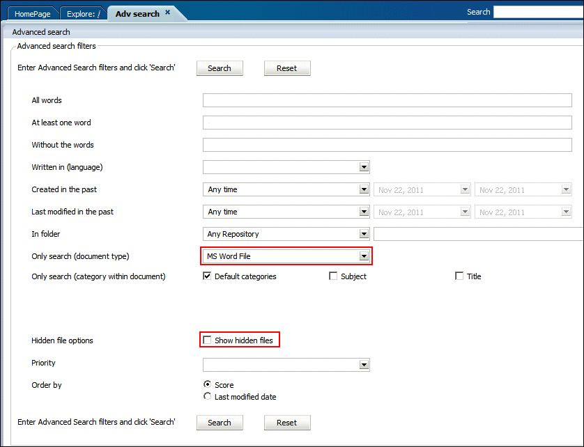 Searching for Items in the Repository