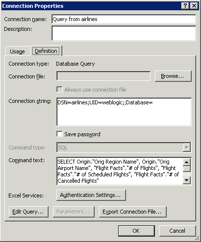 Importing OBIEE Data into Microsoft Excel
