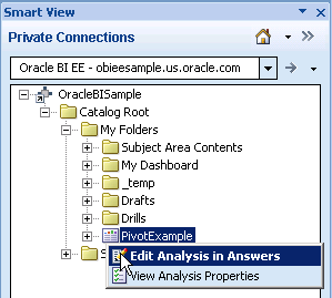 Integrating Oracle BI EE with Oracle Hyperion Smart View for Office
