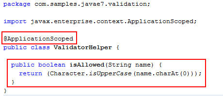 Java EE 7: Validating a Method with Bean Validation 1.1